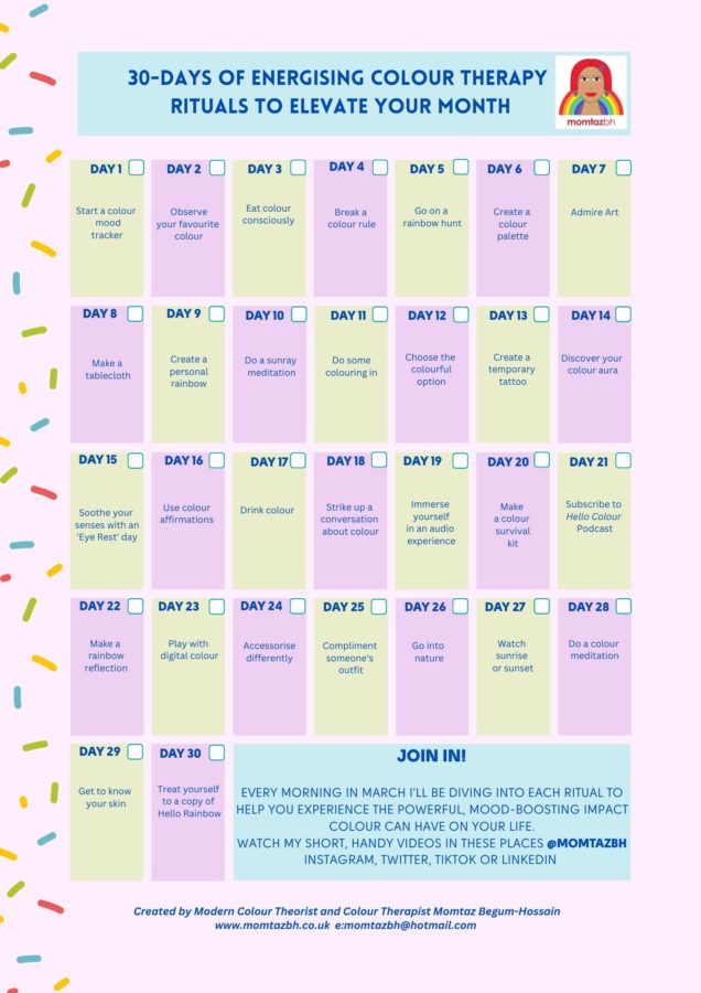 30 Days of Colour Therapy Rituals to Energise Your Month - Craft & Travel